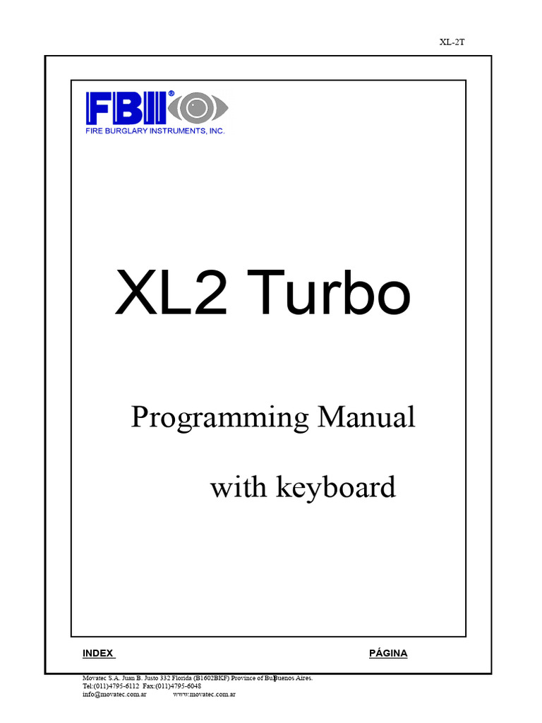 XL-2T Turbo Programming Manual | PDF | Power Supply | Computer Keyboard
