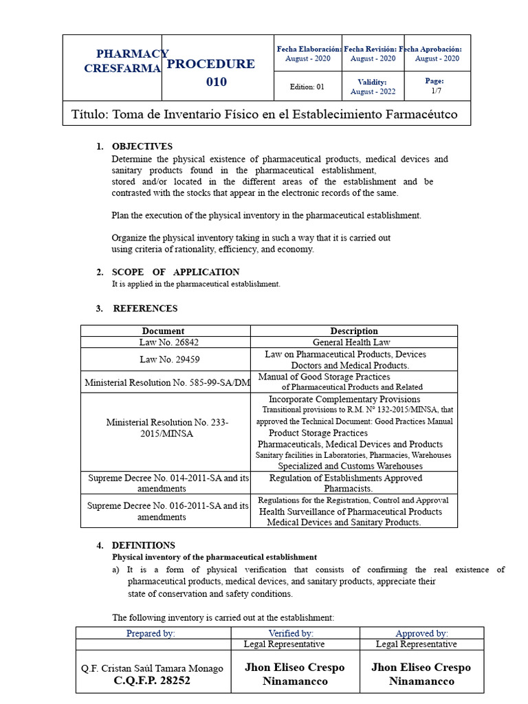 POE 10 Inventory Taking | PDF | Pharmacy | Pharmacist