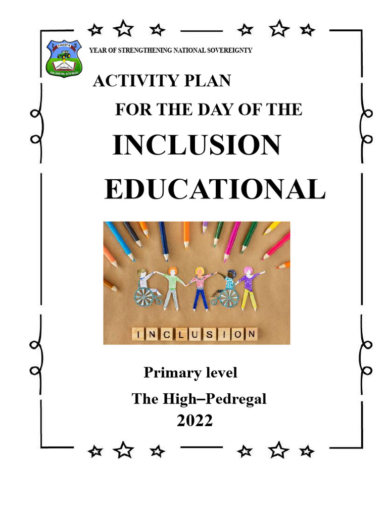 Activity Plan For Inclusive Education Day 2022 | PDF | Inclusion ...