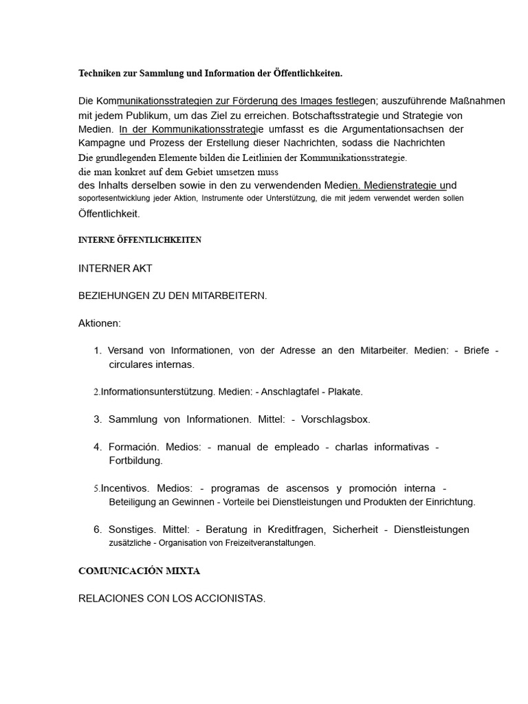 4.5 Techniken Zur Sammlung Und Information Der Zielgruppen | PDF