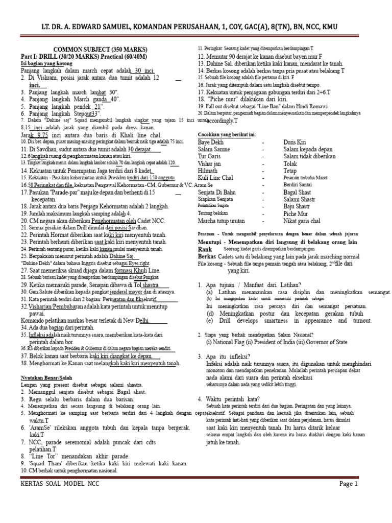 Panduan Drill dan Prosedur NCC | PDF