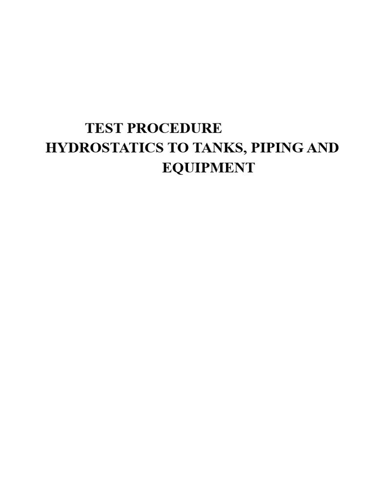 Hydrostatic Testing Procedure Guide | PDF | Leak | Pipe (Fluid Conveyance)