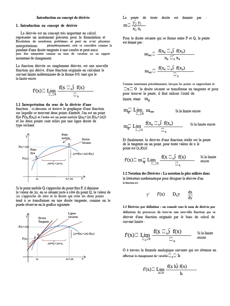 Introduction à la Dérivée et ses Règles | PDF | Fonction (Mathématiques ...