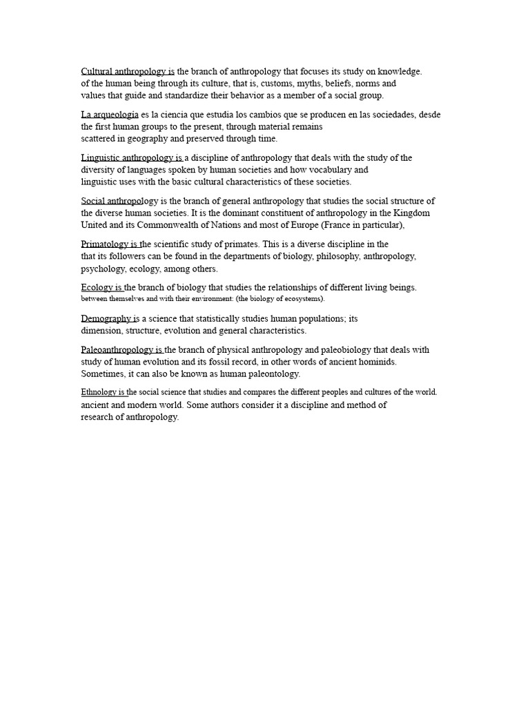 10 Types of Anthropology | PDF
