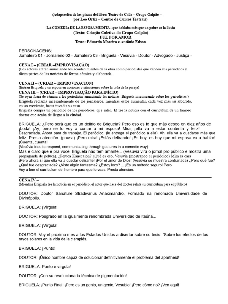 La Comedia de La Esposa Muda | PDF