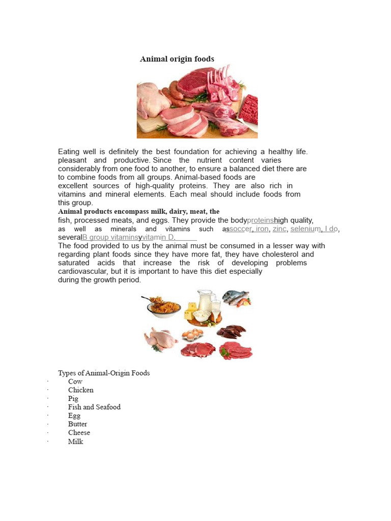 Animal-Origin Foods | PDF