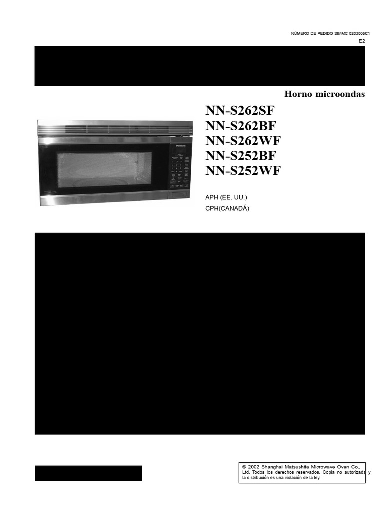 Manual de Servicio NN-S262 NN-S252 | PDF | Fuente de alimentación | Relé