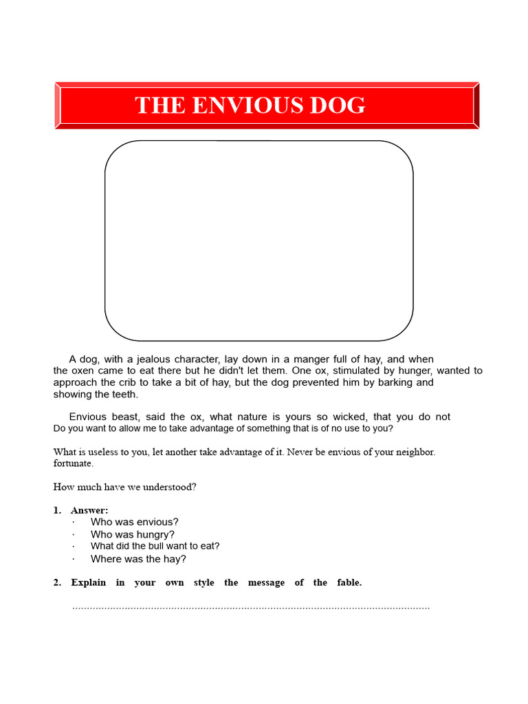 The Envious Dog Fable Explained | PDF