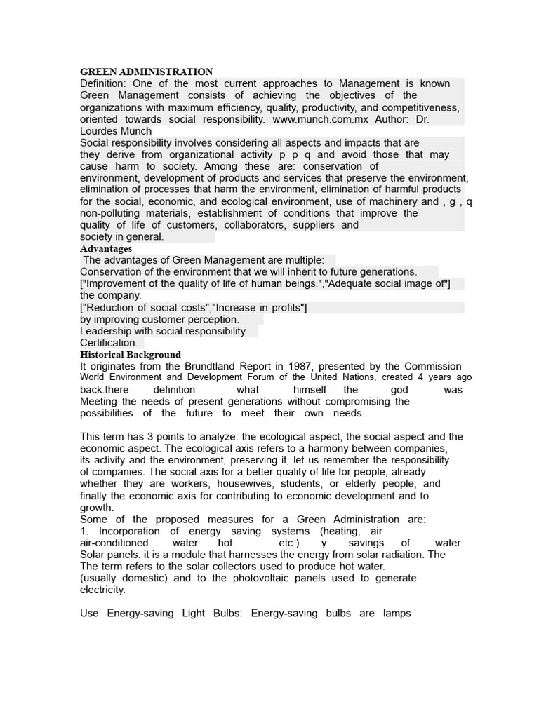 Green Management | PDF | Sustainability | Energy Conservation