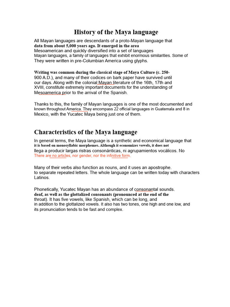 Overview of Maya Language History | PDF
