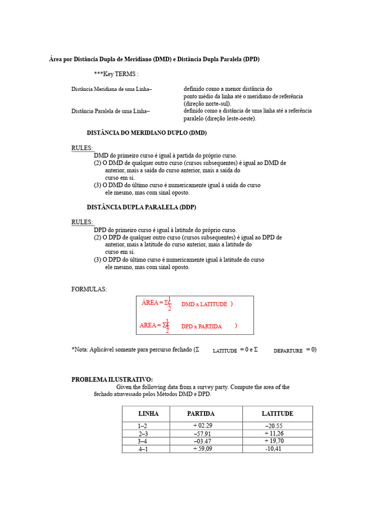 7 ÁREA Por DMD e DPD | PDF | Latitude | Matemática aplicada