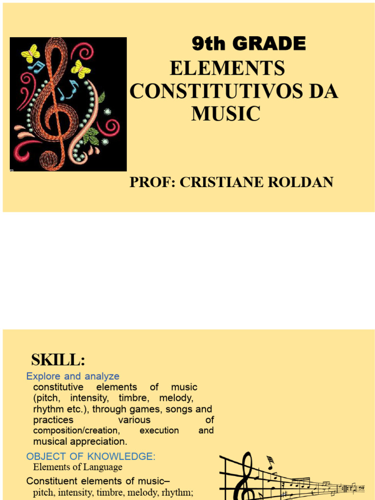 Elements of Music for 9th Grade Students | PDF | Elements Of Music ...