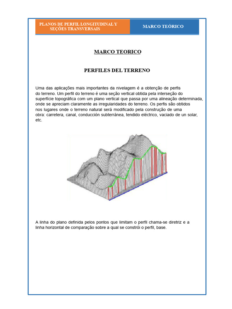 Perfis Longitudinais e Transversais em Topografia | PDF | Longitude ...