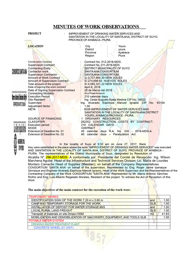 Work Observation Report Ok | PDF | Hydraulic Engineering | Fresh Water