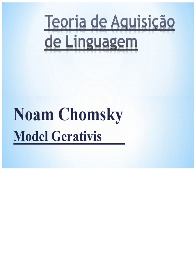 Teori Akuisisi Bahasa Chomsky | PDF