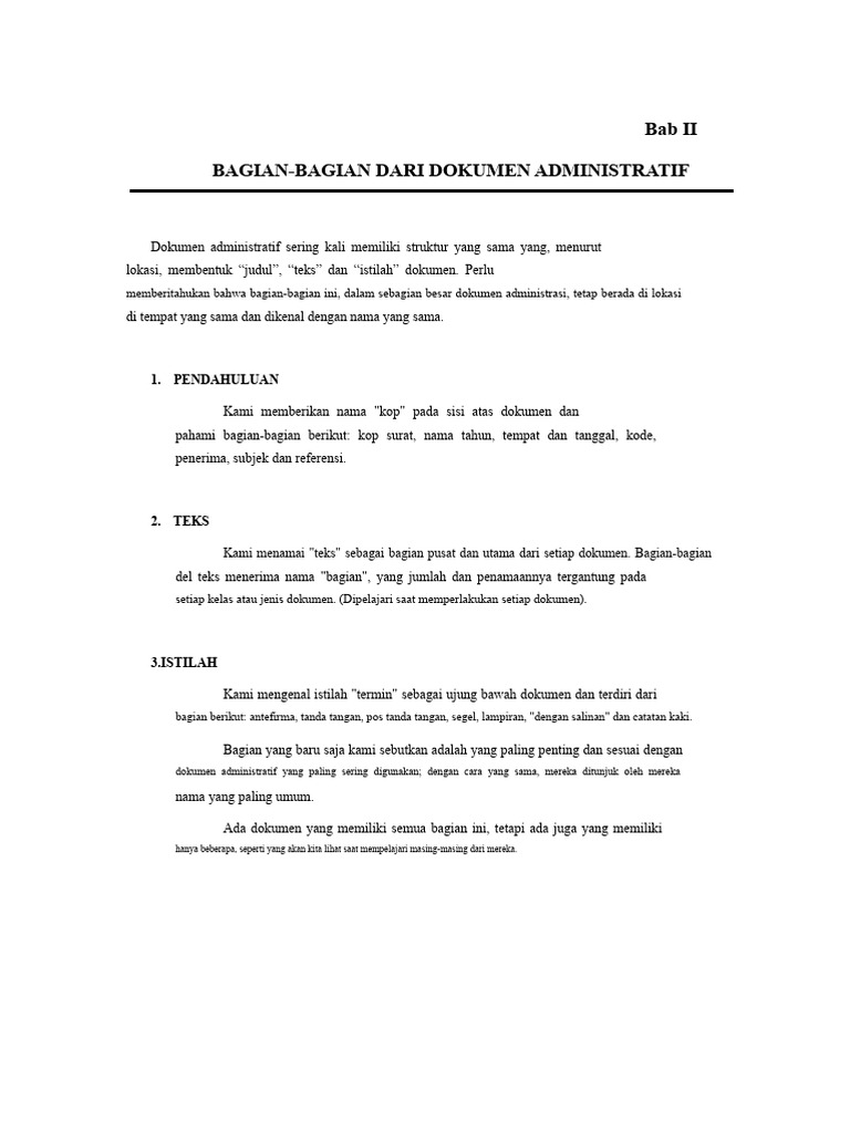 Bagian-Bagian Dokumen-Bahasa II | PDF
