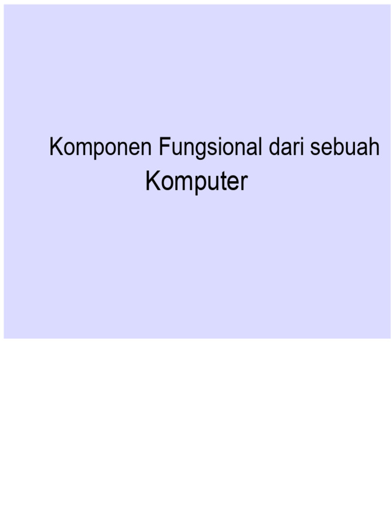 Komponen Input dan Output Komputer | PDF