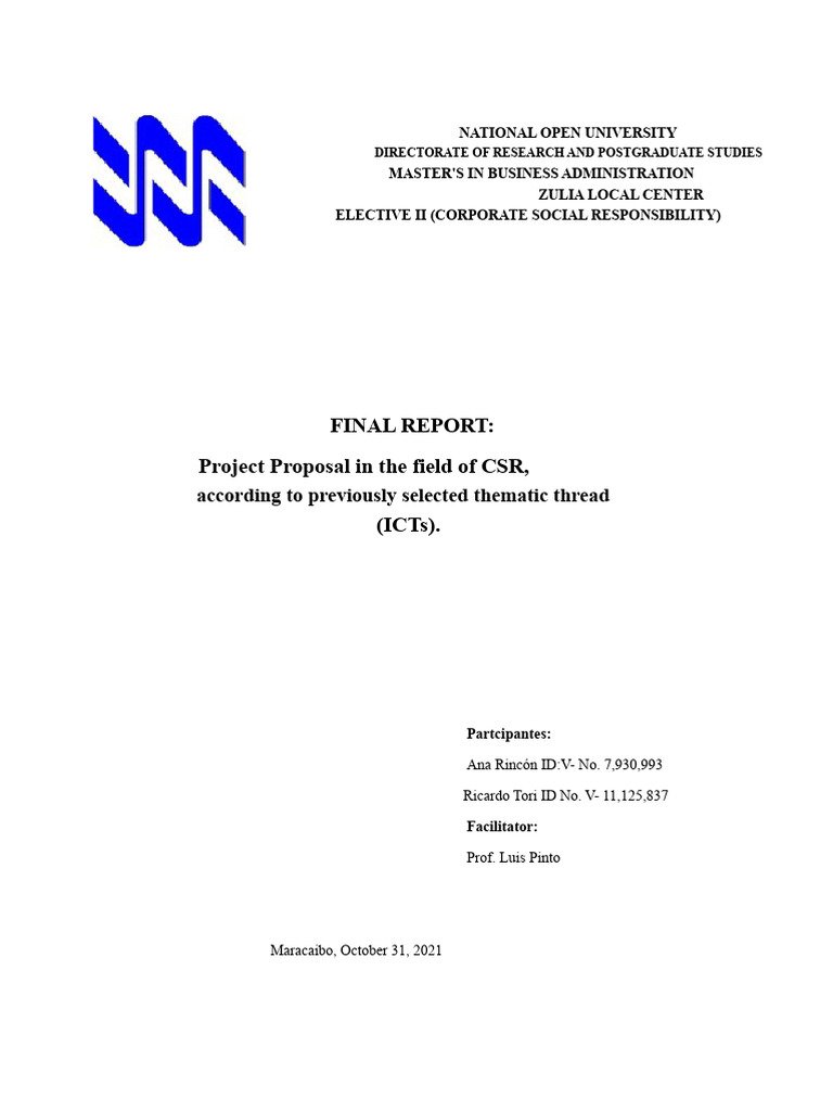 Ana Rincón ID 7930993 Elective II FINAL PROJECT | PDF | Risk ...