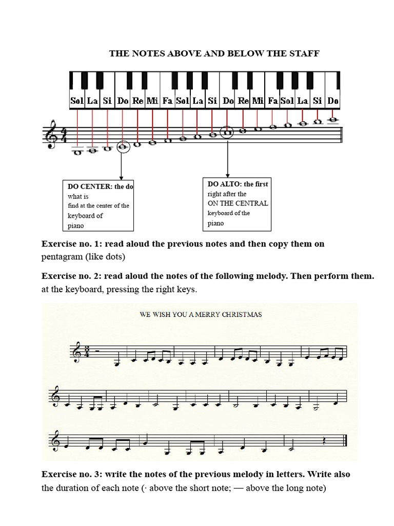Piano Note Reading Exercises | PDF
