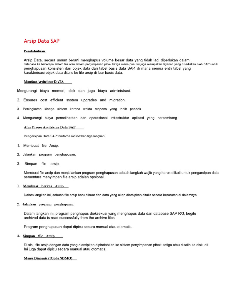Arsip Data SAP - Bagian - 1 | PDF