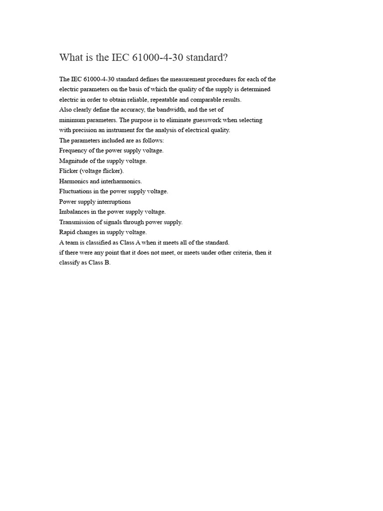 IEC 61000-4-30 Standard Overview | PDF