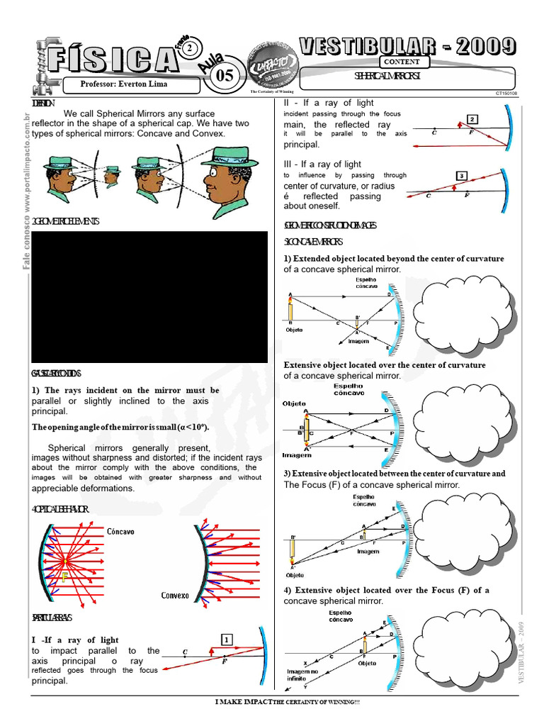 Physics - Pre-University Impact - Optics - Spherical Mirrors I | PDF ...