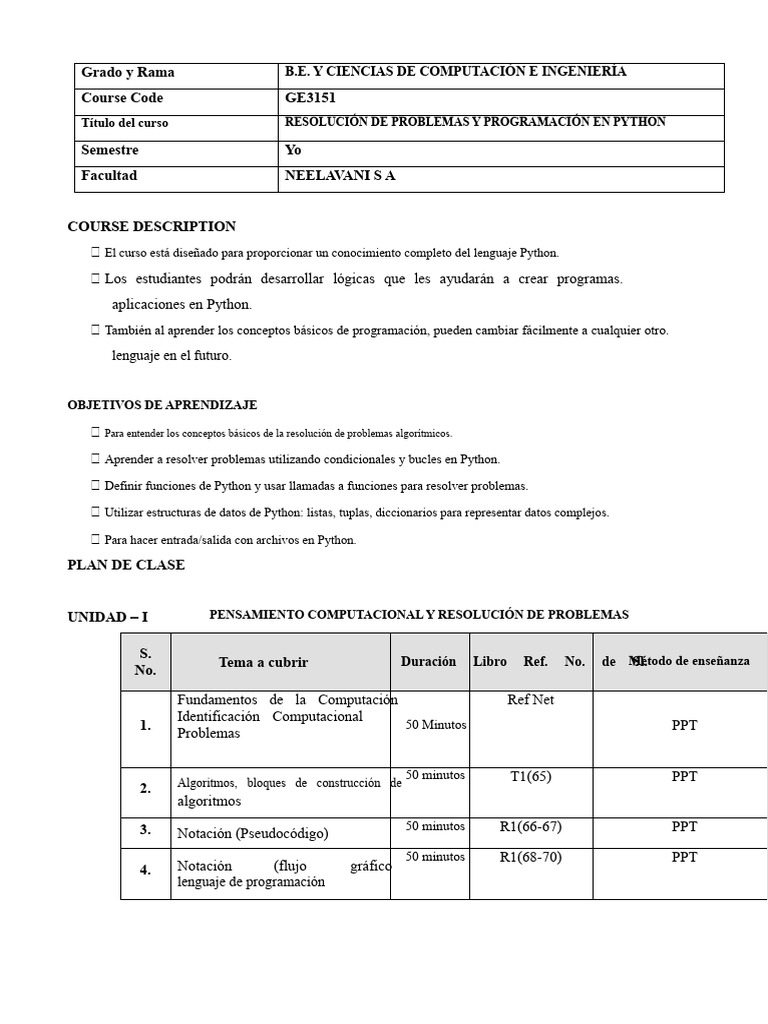 Curso de Programación en Python | PDF | Python (lenguaje de programación) | Algoritmos