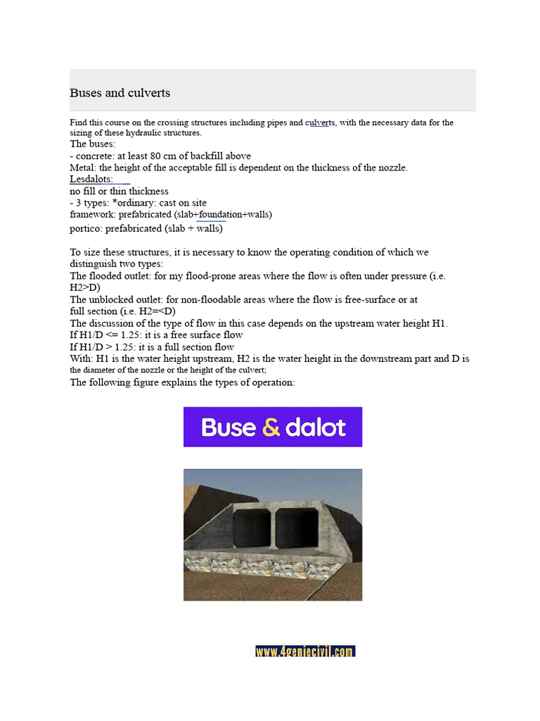 Crossing Structures: Pipes and Culverts | PDF | Pipe (Fluid Conveyance ...