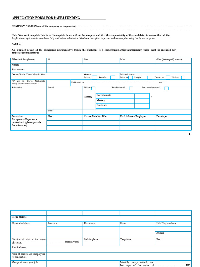 Funding Application Form PAEEJ FR 4 | PDF | Expense | Taxes