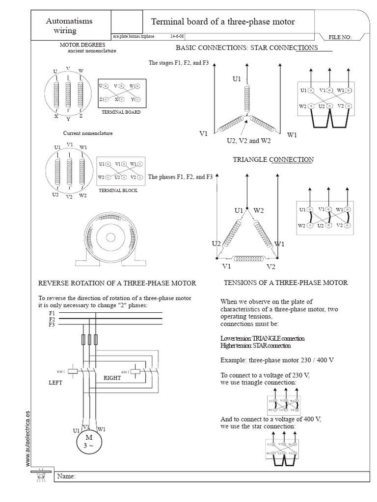 Three-Phase Motor - Terminals | PDF | Electrical Engineering | Electricity
