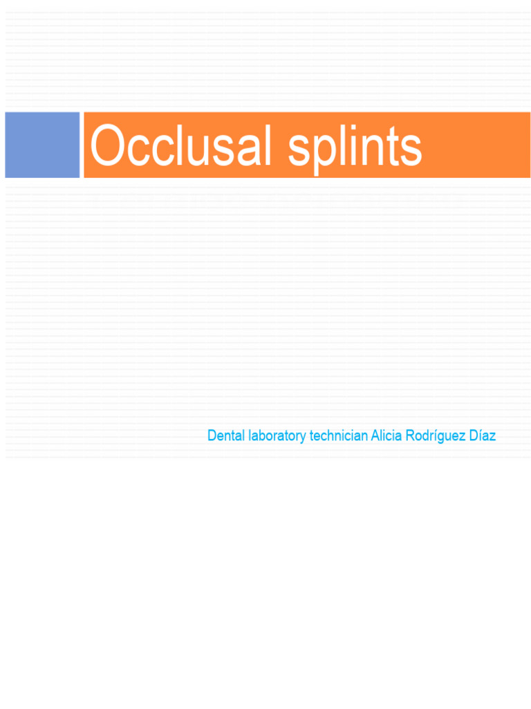 Occlusal Splints | PDF | Dentistry | Mouth