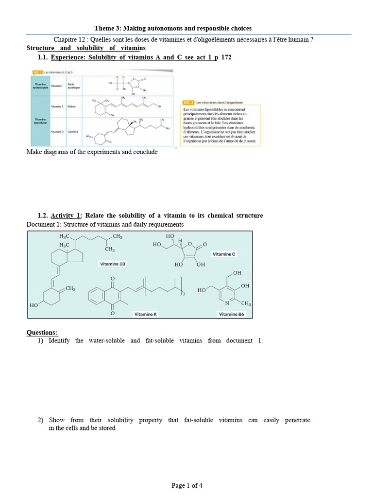 Chapter12 Vitamins and Trace Elements Student | PDF | Titration | Chemistry