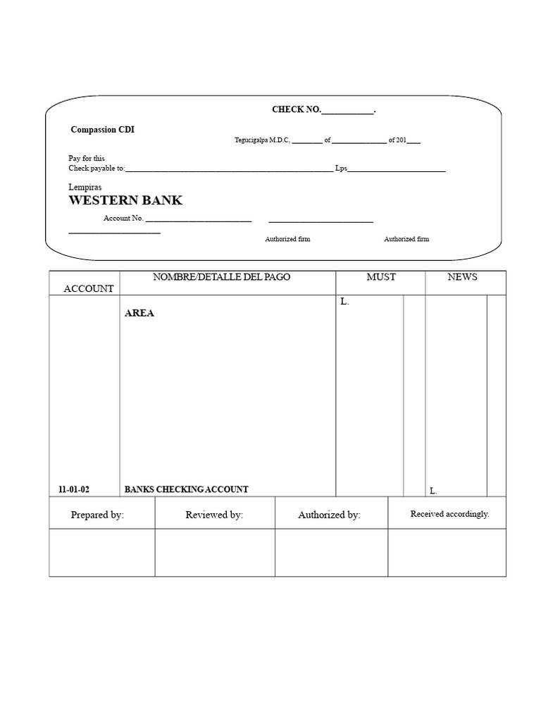Compassion CDI Payment Check Template | PDF