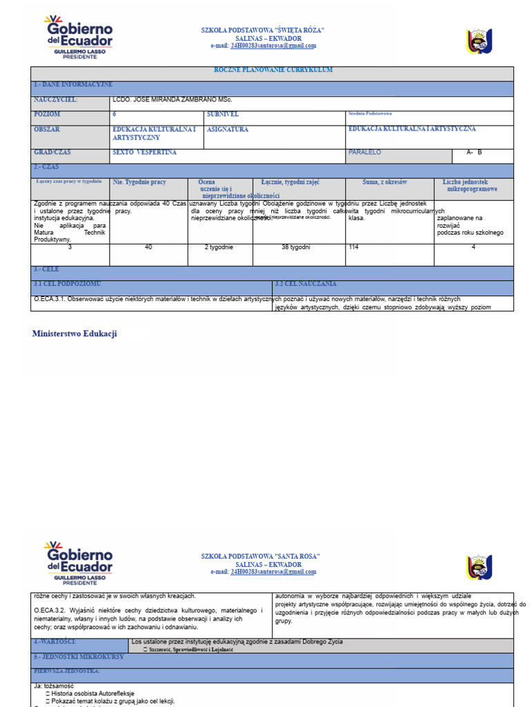 Roczne Planowanie Programu Eca | PDF