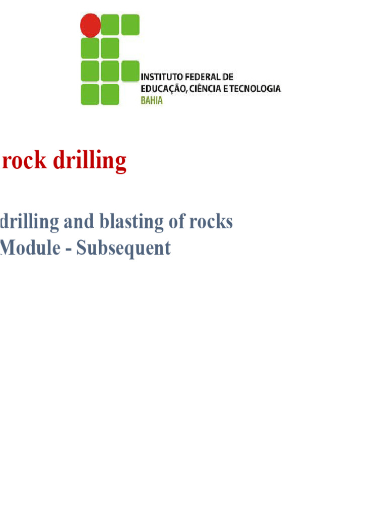02 - Drilling and Rock Blasting | PDF | Drilling | Drill