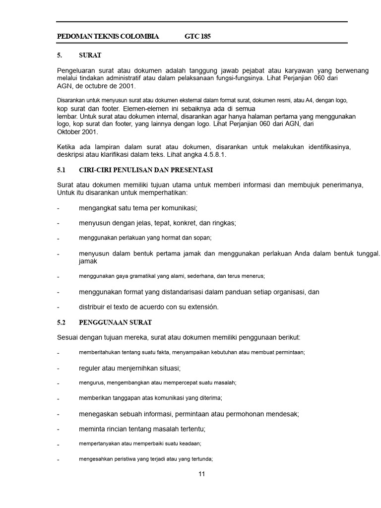Panduan Penulisan Surat Resmi Colombia | PDF