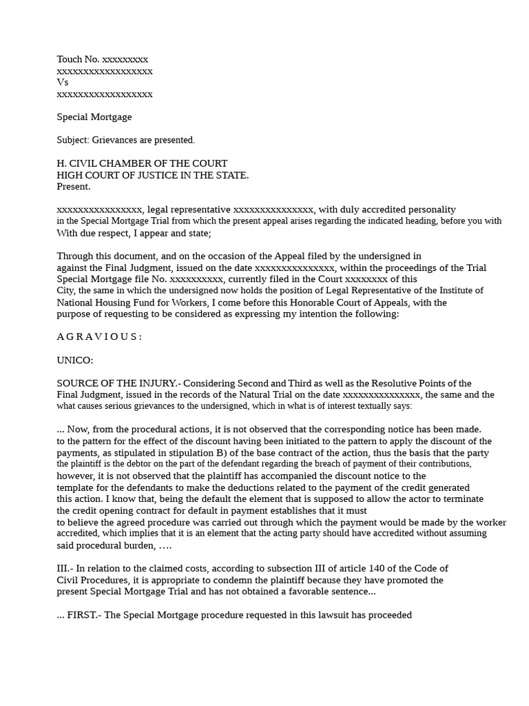 Grievances Mortgage Judgment | PDF | Lawsuit | Judiciaries
