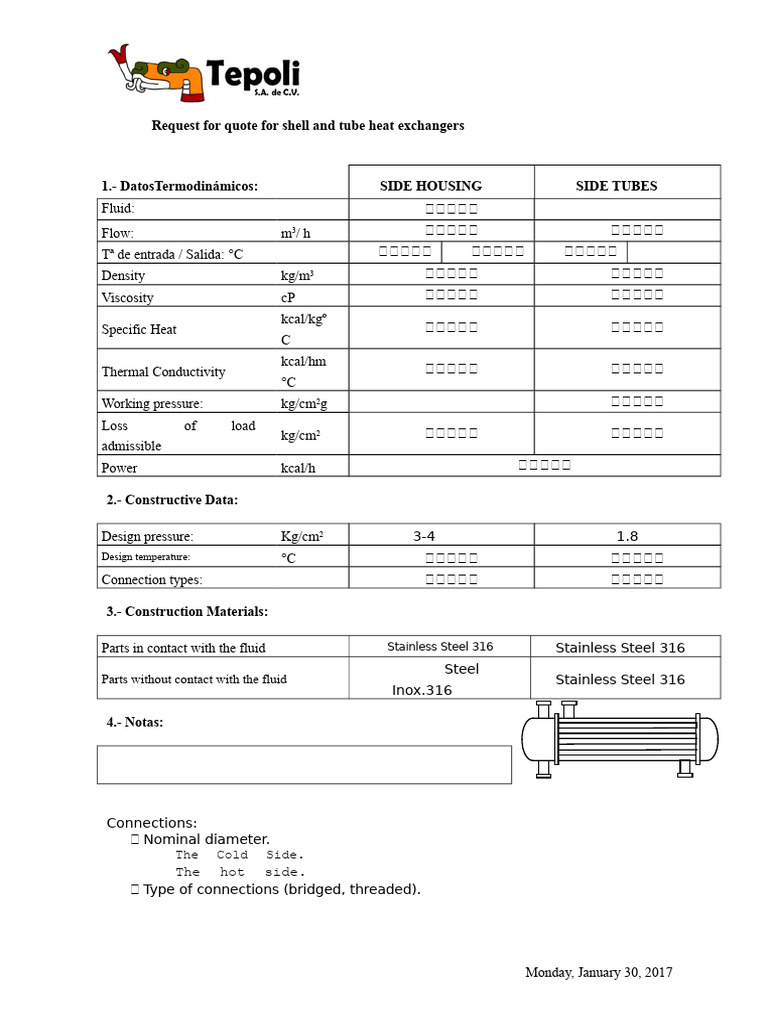 Heat Exchanger Data Sheet (TUBE-ANNUAL) | PDF