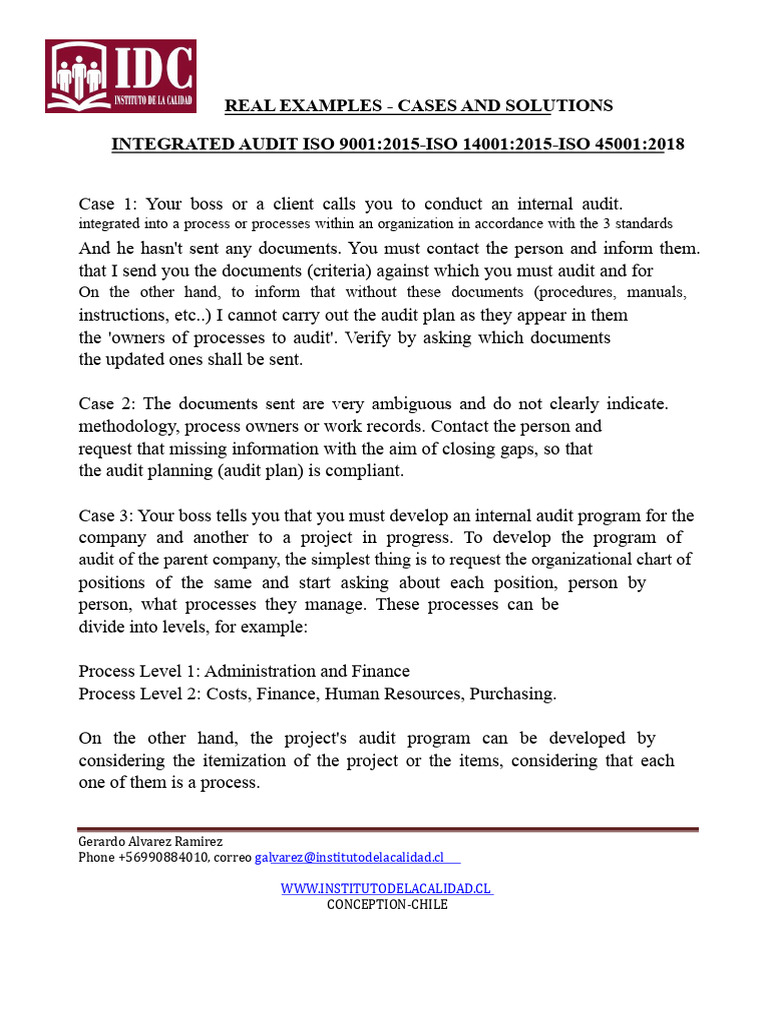 2 - Tri Norm Cases - Real Examples | PDF | Audit | Internal Audit
