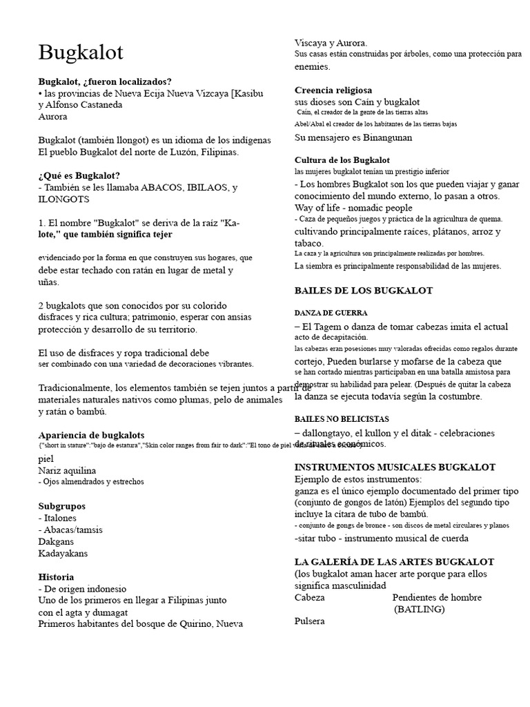 Bugkalot | PDF | Bailes