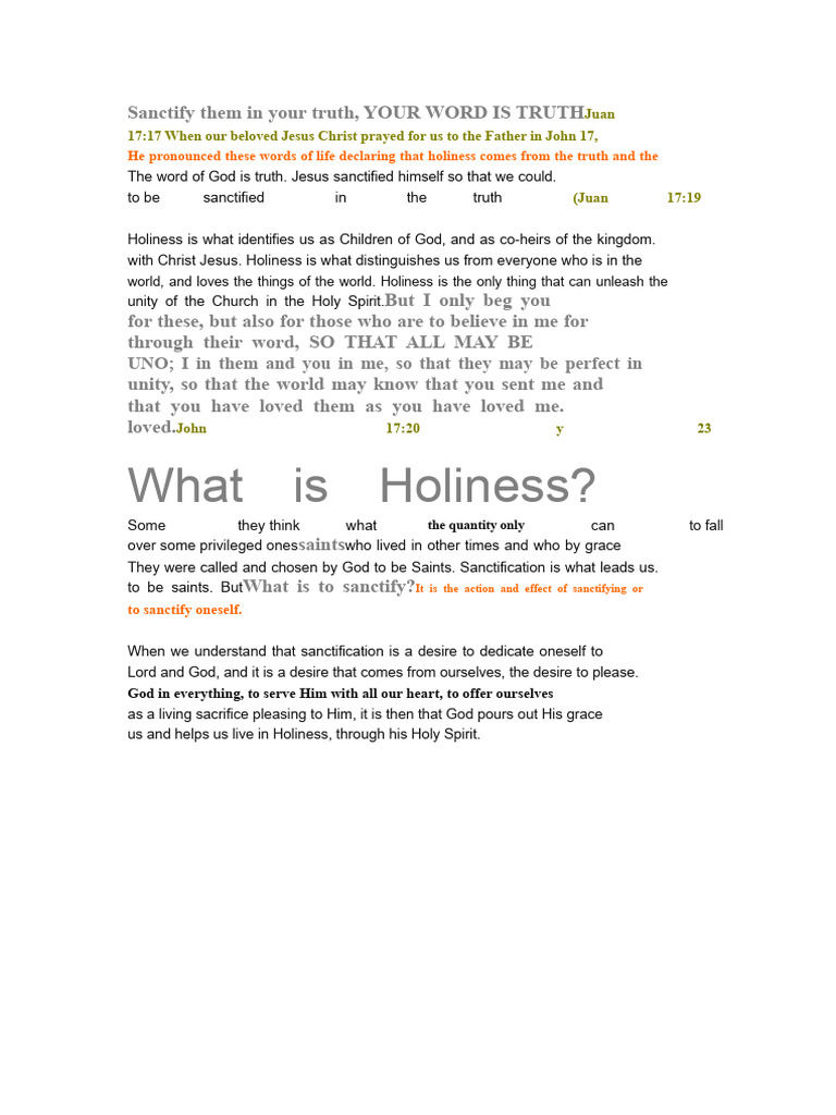 Understanding Holiness in Christianity | PDF | Holiness Movement | Theology
