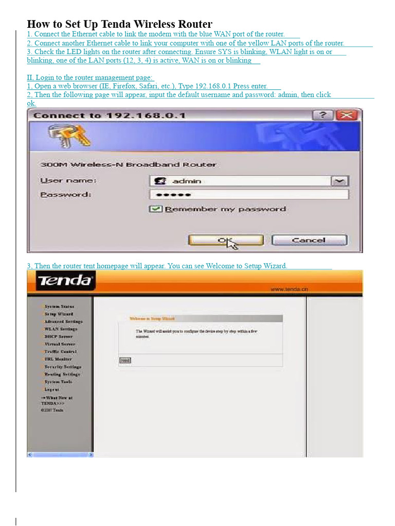 How To Set Up Tenda Wireless Router | PDF | Wi Fi | Wireless Access Point