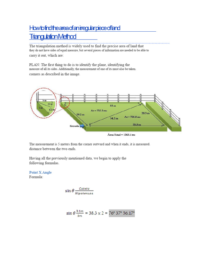How To Find The Area of An Irregular Plot of Land | PDF | Area | Triangle