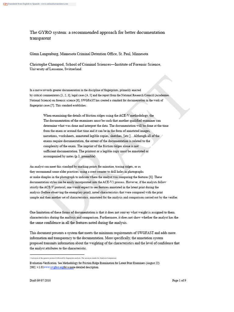GYRO System for Fingerprint Documentation | PDF | Fingerprint | Bias