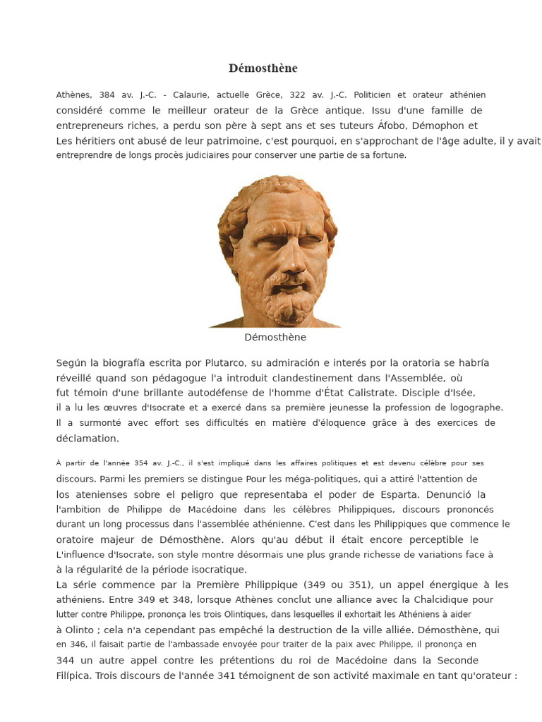 Démosthène : l'orateur d'Athènes | PDF | Grèce ancienne