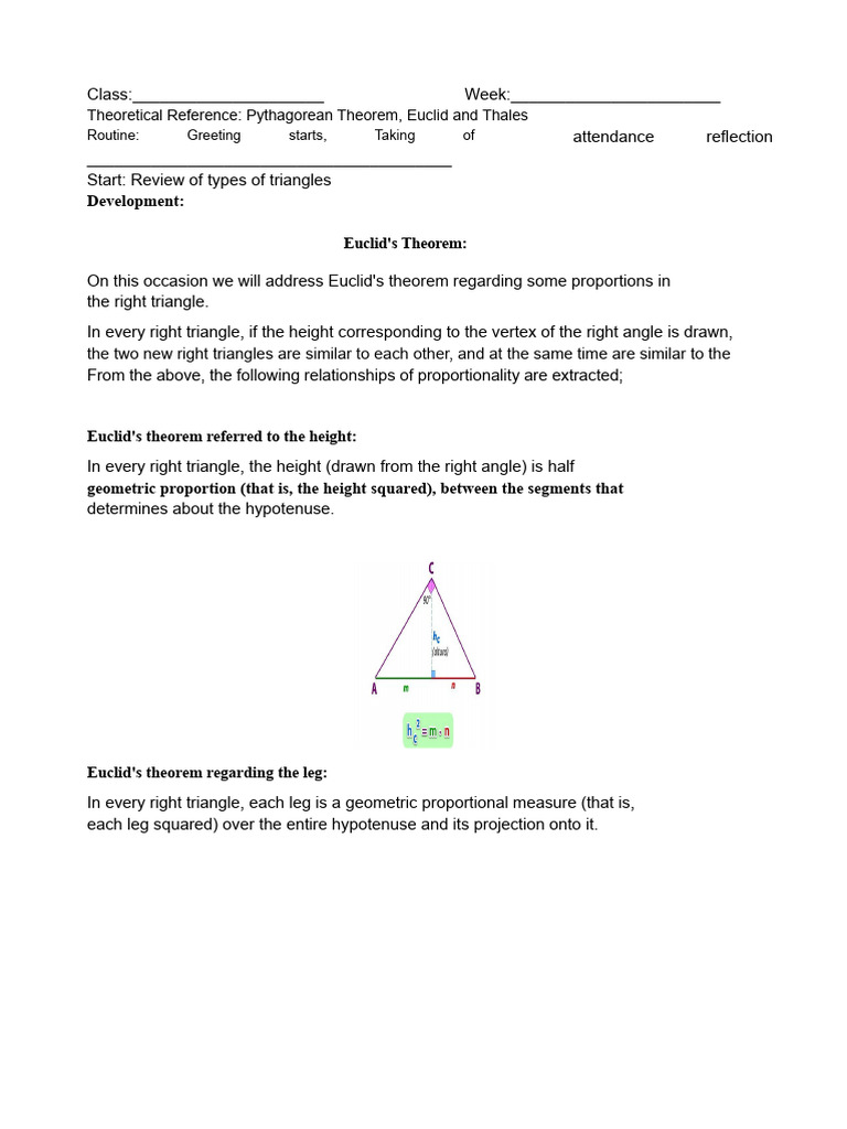 Pythagorean Theorem, Euclid and Thales | PDF | Triangle | Elementary ...