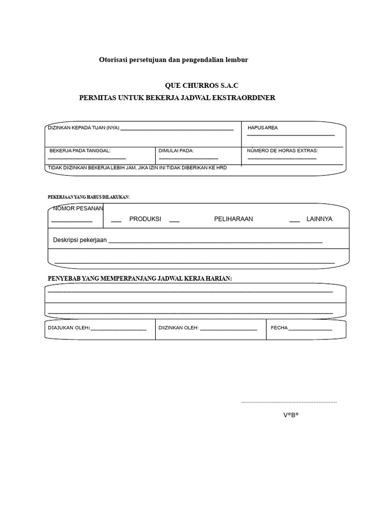 Format Jam Lembur | PDF