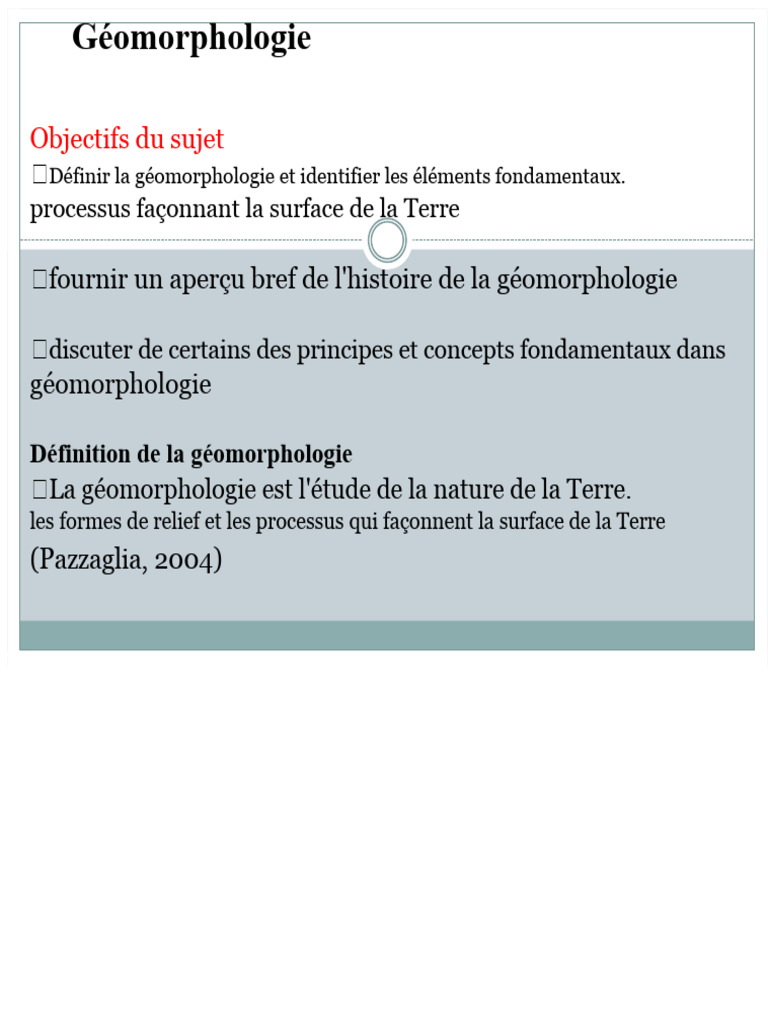 Conférencier 2 - Géomorphologie Et Altération | PDF | Géomorphologie ...