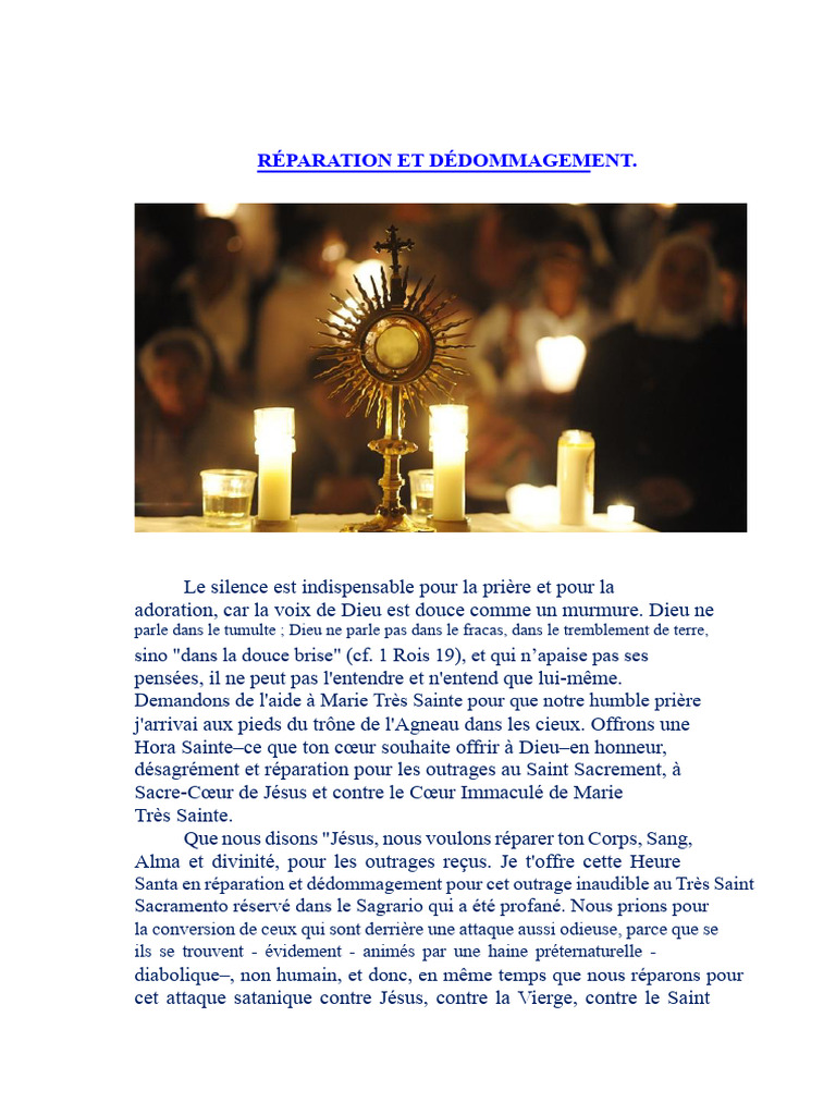 Hora Sainte : Prière de Réparation | PDF | Trinité | Dieu