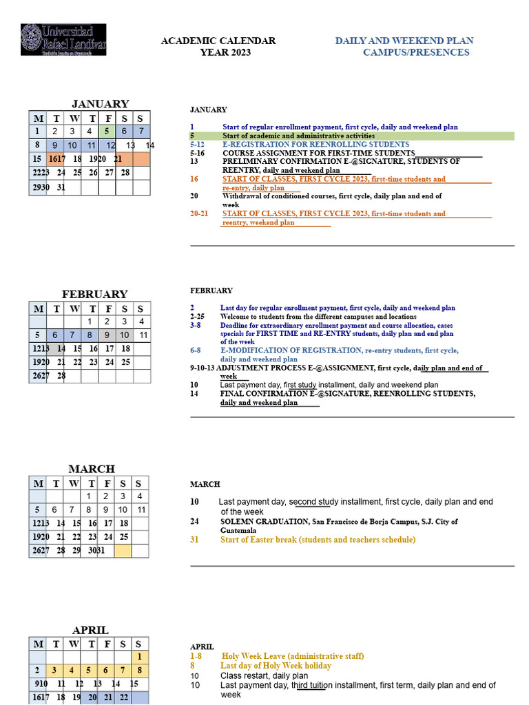 Academic Calendar 2023 | PDF | Fee